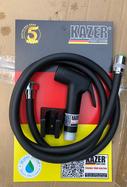 KZ7521 – VÒI XỊT VỆ SINH CAO CẤP MẠ ĐEN, DÂY XỊT CHỊU ÁP LỰC CAO KAZER GERMANY - .:: KAZER